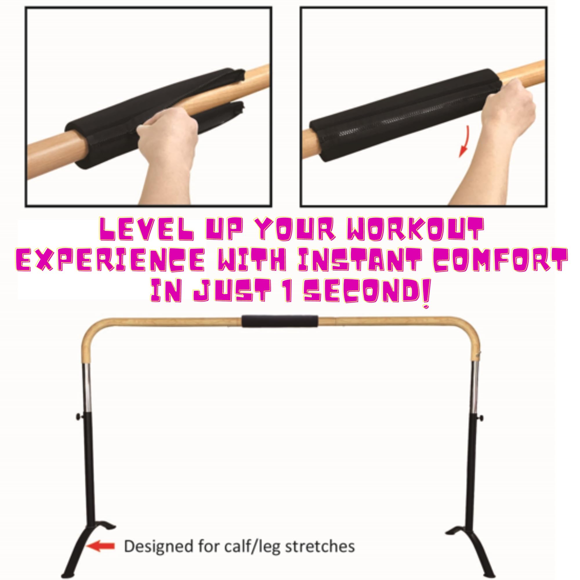 Artan Balance Ballet Barre Foam Detachable Protector Slider pad Cushion with Zipper for Home or Studio Comfort and Protection for Stretch, Pilates, Dance Class or Active Workouts