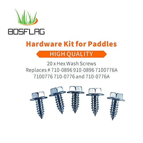 BOSFLAG 20 Pack 1/β4-β14 x 5/8 Hex Washer Self Tapping Screws Replaces MTD 710-0896, 710-0776, 710-0776A, 7100776, 7100776A, 7100896, 910-0896 for Ryobi MTD Series Snow Blowers