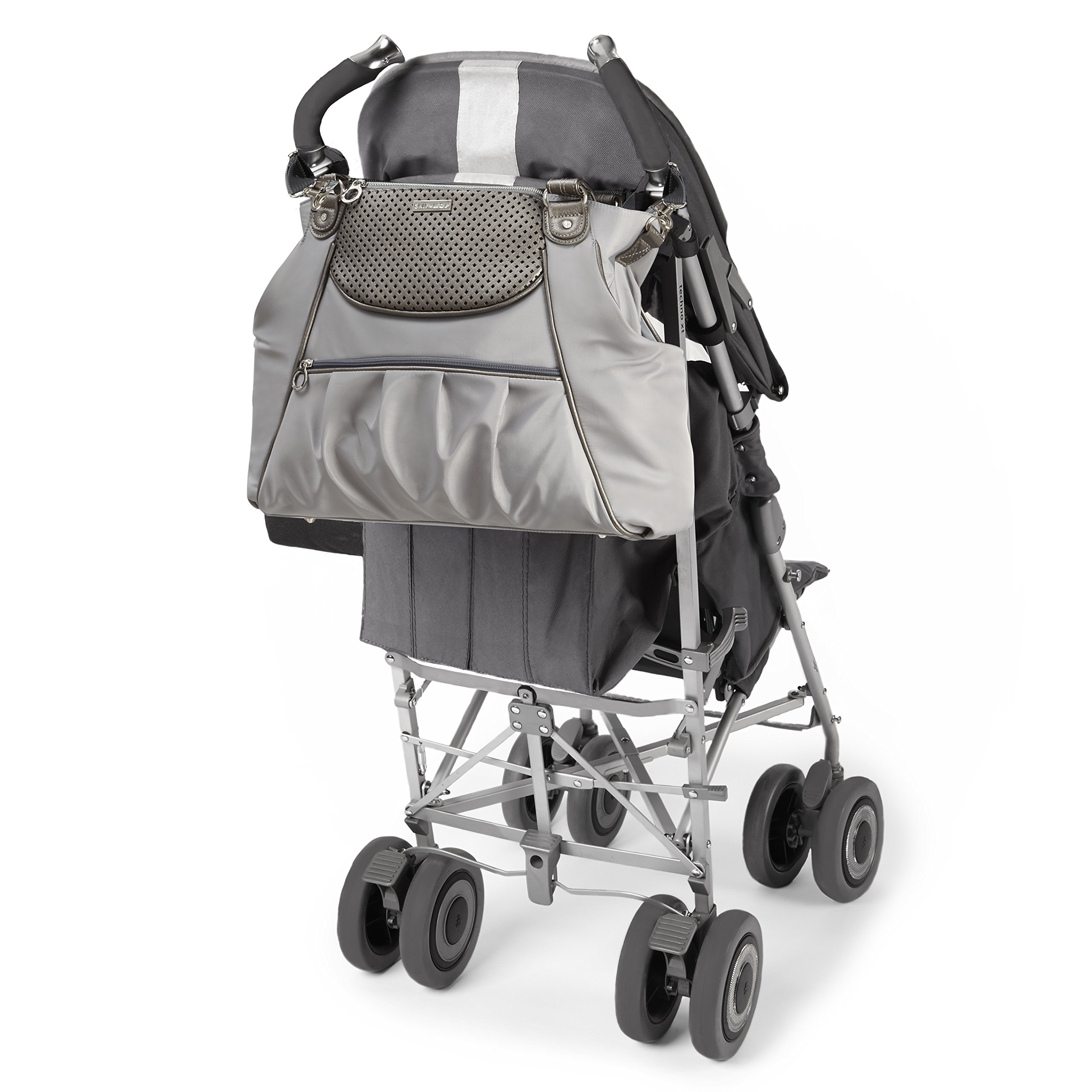 Skip Hop Studio Select Day-to-Night Diaper Satchel, Pewter