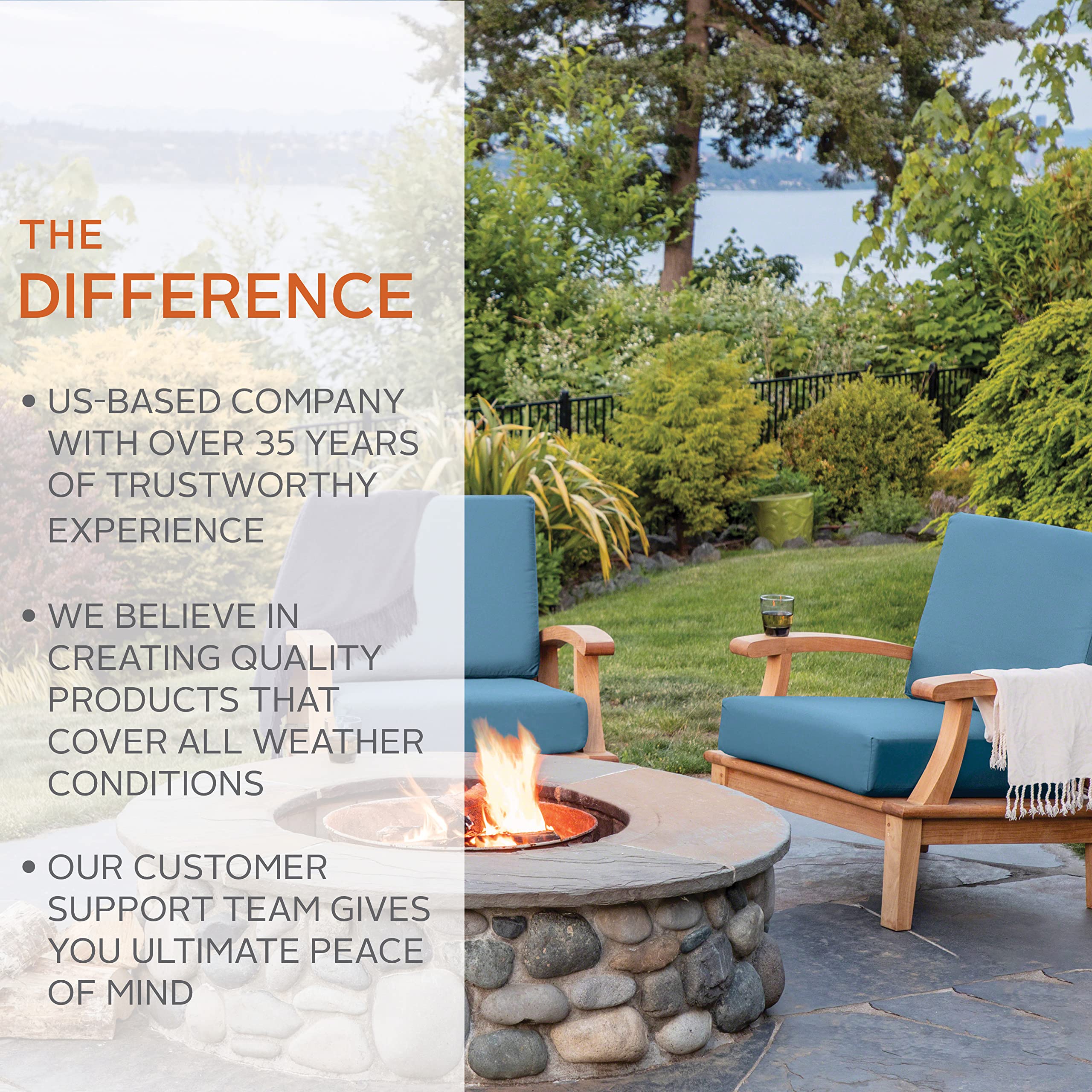 Classic Accessories Ravenna Water-Resistant 25 x 22 x 4 Inch Patio Back Cushion, Spice, Outdoor Loveseat Cushions