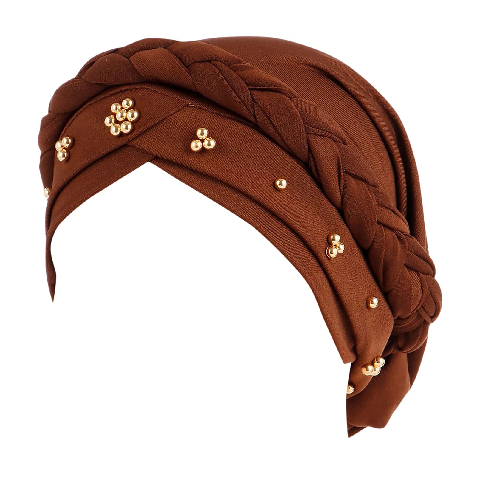 Base Ball Cap Wrap Headwear Hat Women Cap Beaded Braid Headscarf Turban Baseball Caps Hats Hats Hats Coffee