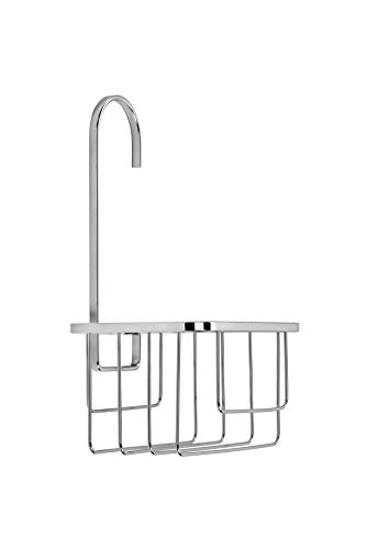 Croydex QM260441 Shower Riser Rail Hook Over Caddy, Silver by
