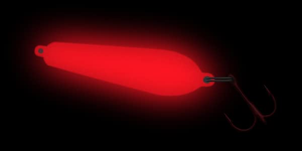 Big Nasty Tackle Super Glow Casting Spoon (1 Pack) (Red, 3/4 oz)