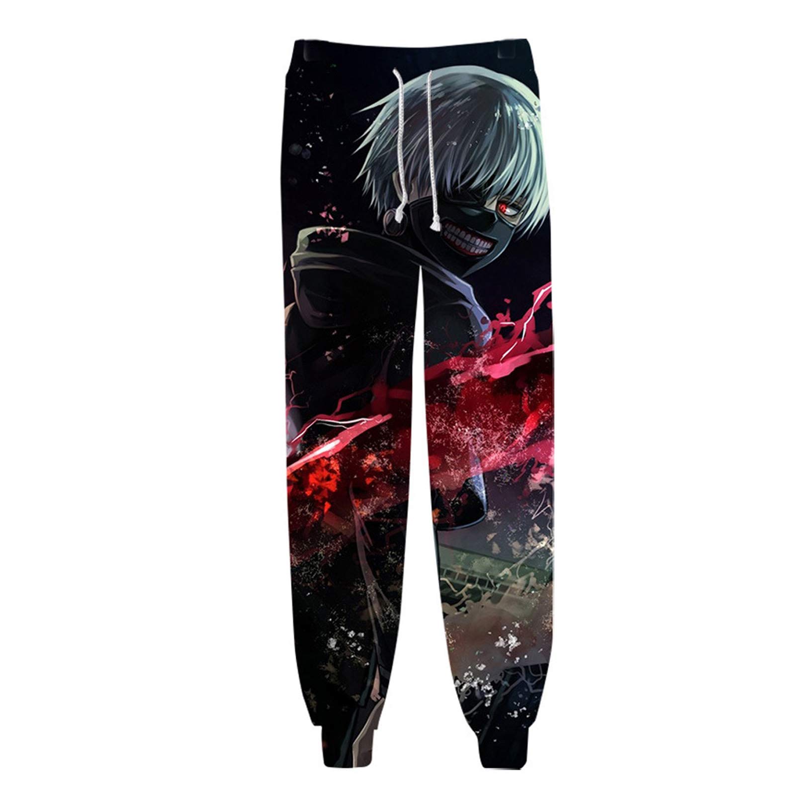 Anime Kaneki Ken 3D Printed Cosplay Costume Gym Joggers Casual Active Track Pants Trousers Drawstring Sports Sweatpants 03 M
