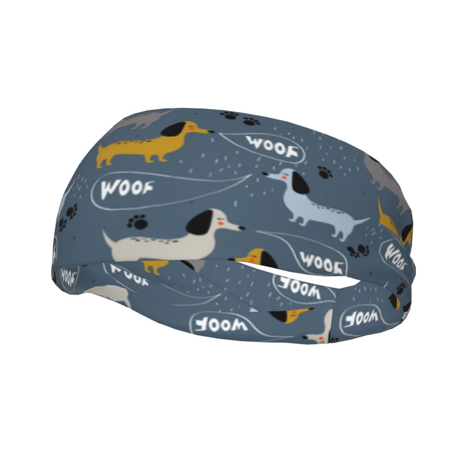 Athletic Headband Dachshund Woo Moisture Wicking Non-Slip Sweatbands