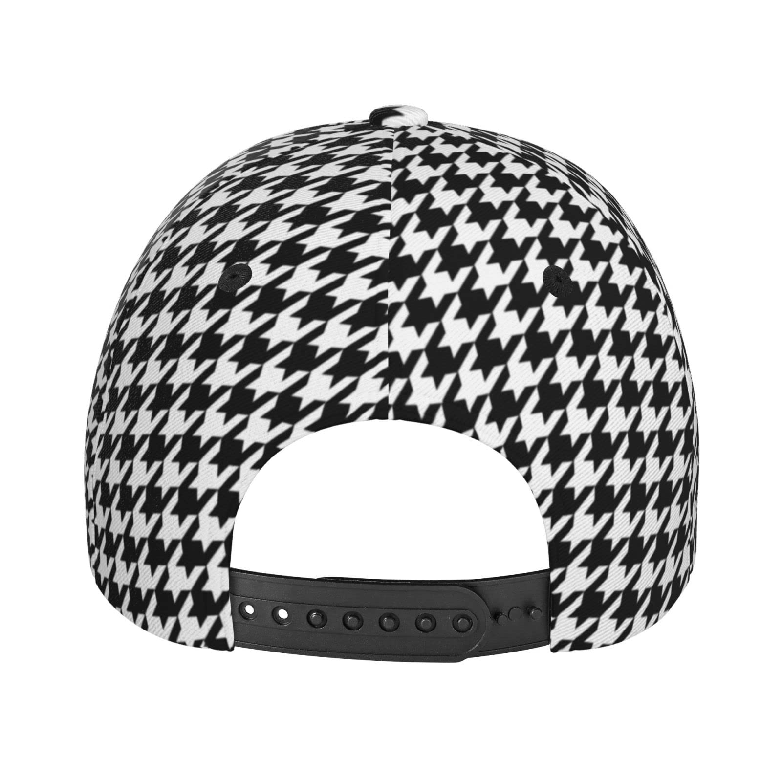Baseball Cap Dad Hat for Women Men Adjustable Fashionable Low Profile Trendy Fit for Beach Summer Sport (Black Houndstooth)