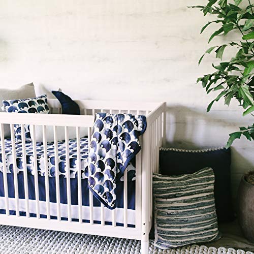 Oilo Baby Blanket Bundle | Cute Lightweight Cotton Fabric Comforter | Cozy, Soft wash & Waterproof Diaper Change pad, Blanket & Crib Sheet | for Infant/Toddler | Newborn Nursery Collection | Elephant