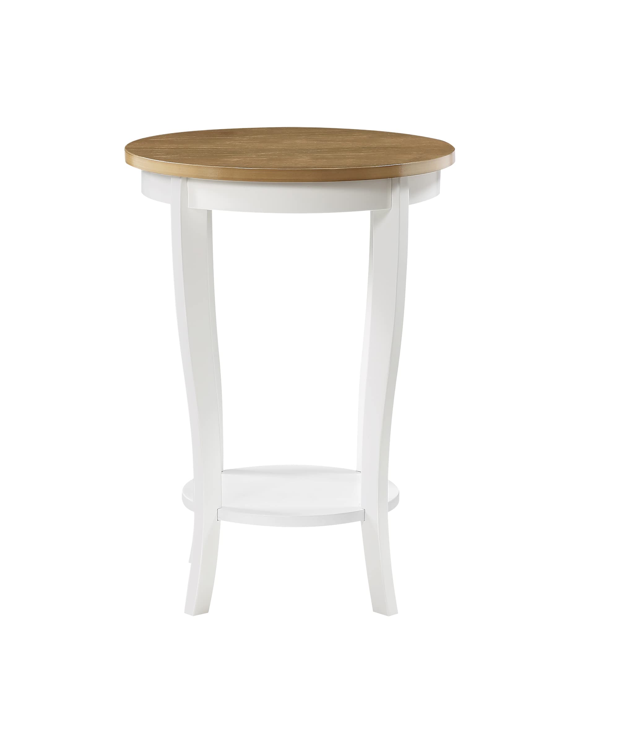 Convenience Concepts American Heritage Round End Table, Driftwood / White