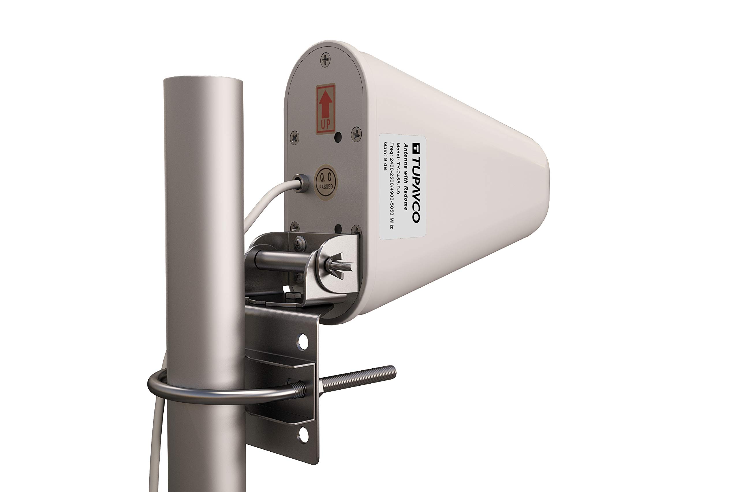 Tupavco DB541 WiFi Antenna Dual Band - (2.4GHz) and (5GHz/5.8GHz) 9DBI - Medium Range Directional (not-Yagi) Wireless LAN Network Antenna, White