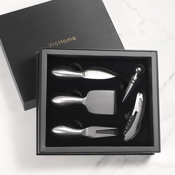 Cheese Gifts Wine Gifts,Cheese Knife Set with Cutting Board and Wine Tools,Cheese Knives for Charcuterie Board Accesories,Cheese&Wine Tools Set(Gift-Ready Box)