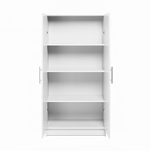 Prepac Elite 2 Door Standing Storage Cabinet, 16" D x 32" W x 65" H, White