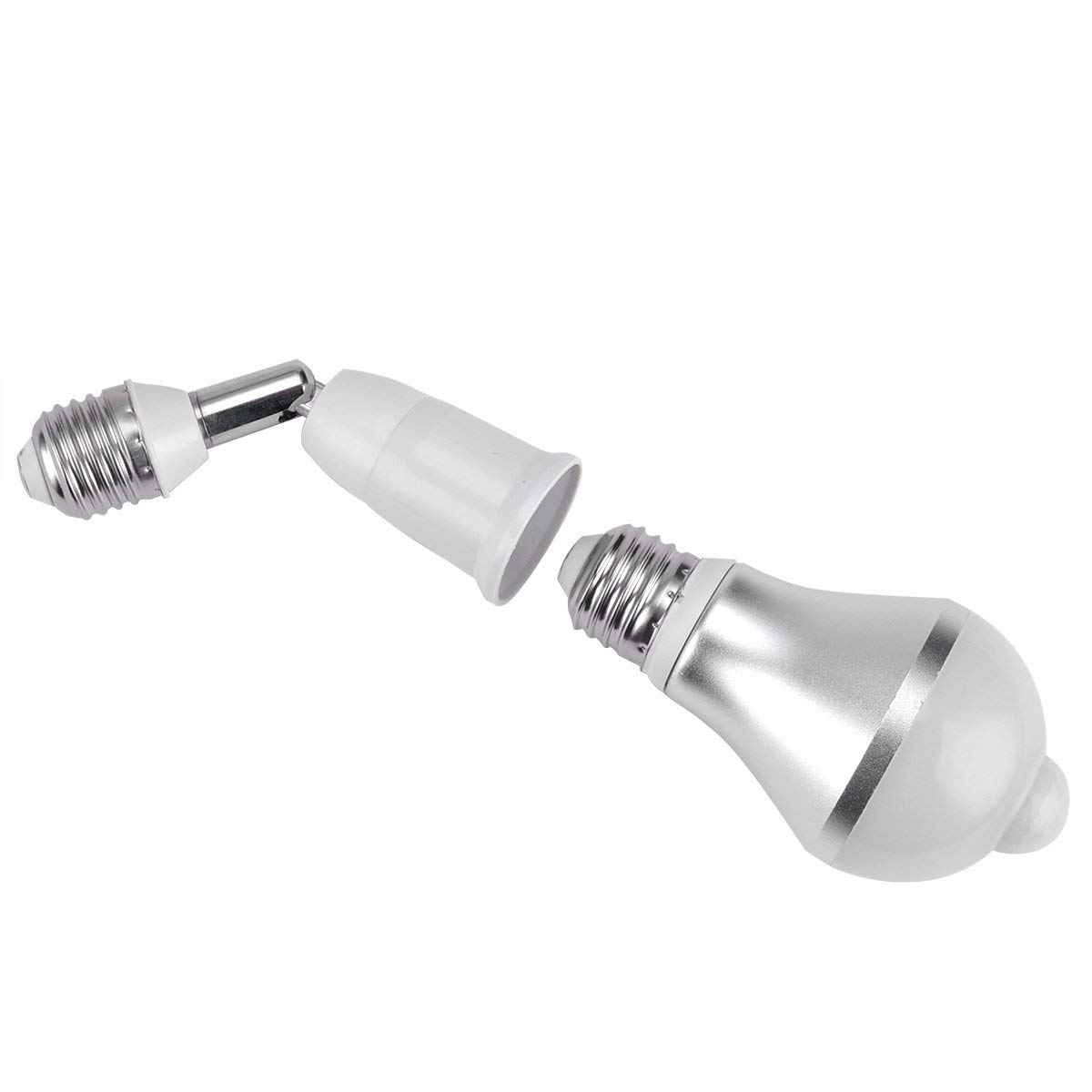 Aukora E26 E27 Light Bulb Socket Extender, Bendable Medium Base Light Socket Converter for Motion Sensor Light Bulb Standard LED Bulbs, Adjustable Vertical 180° Horizontal 360°(2 Pack)