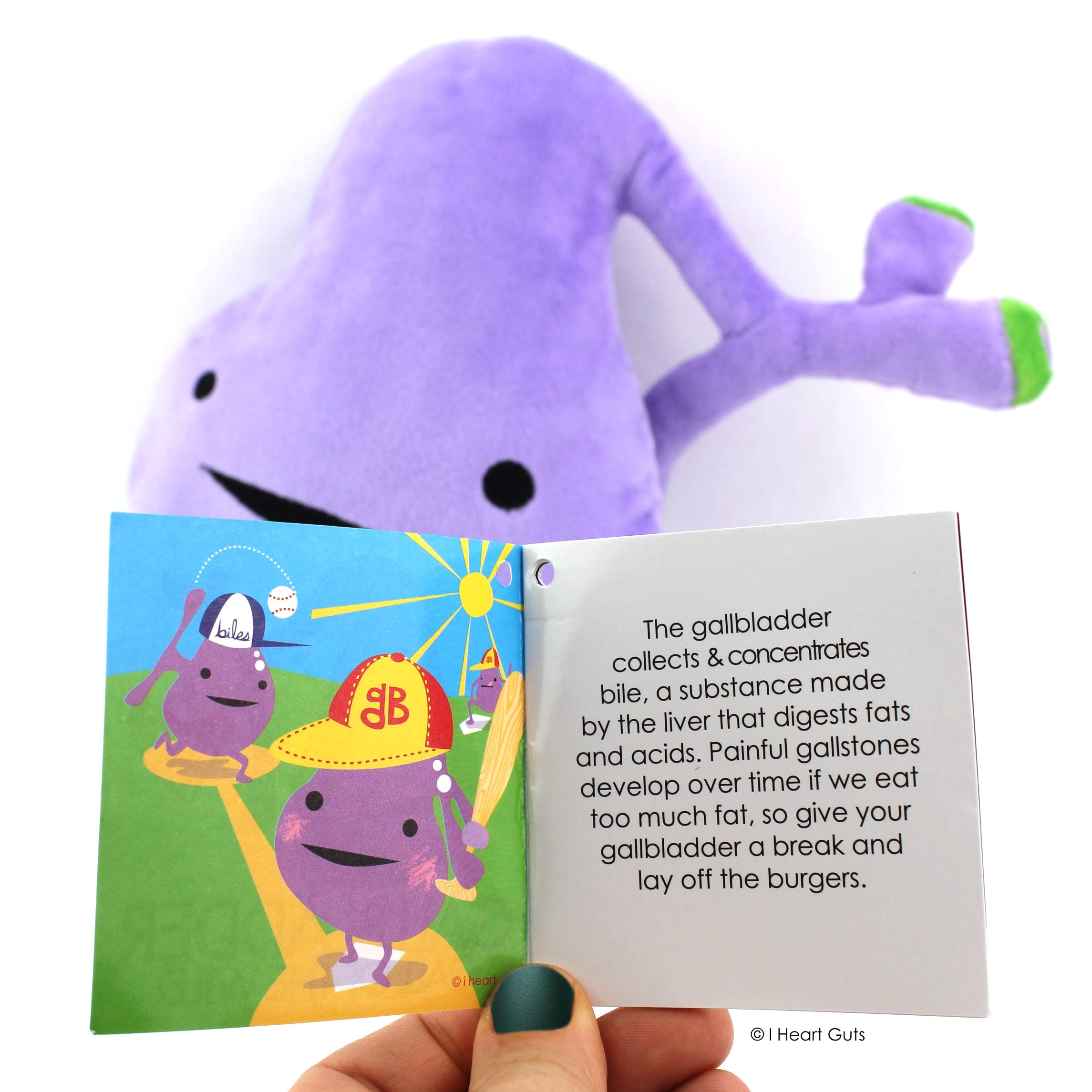 I Heart Guts Gallbladder Plush Toy - You’ve Got Gall! - 8" Educational Organ Stuffed Animals - Gallbladder Surgery Recovery Gifts, Ideal for Doctors, Nurses, Graduation