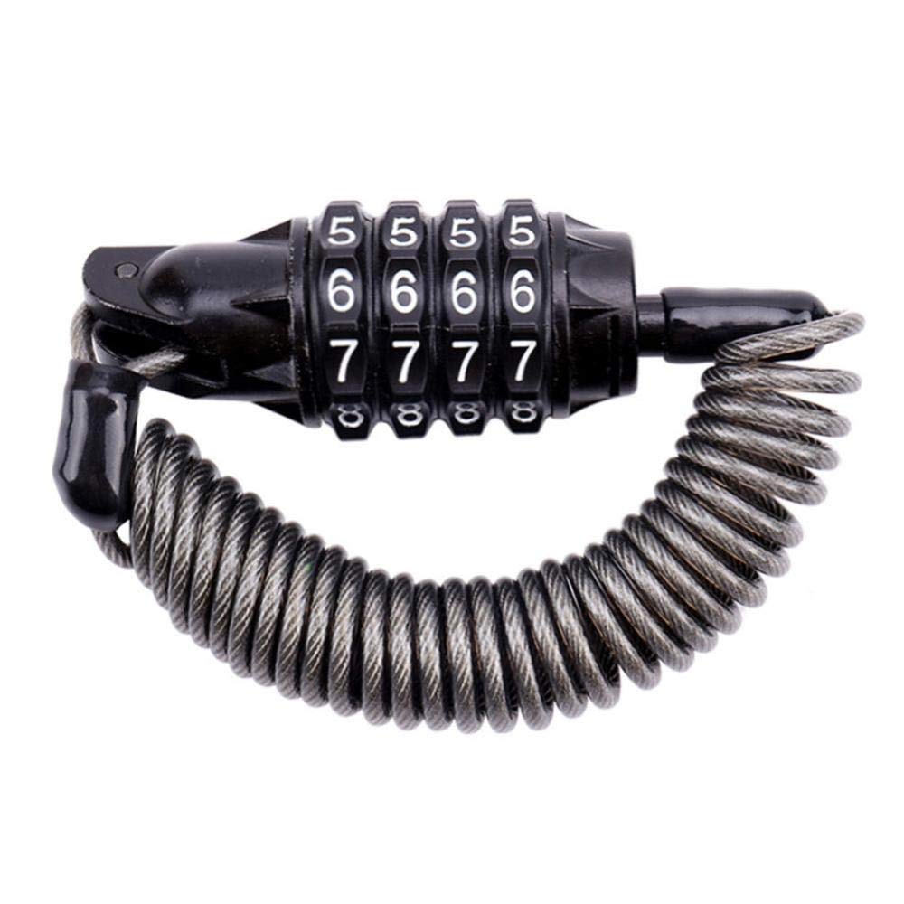 Bicycle Lock Mini Portable Spring Anti-Theft Bicycle Code Lock Combination Password Bike Lock Spring Disc Cable Wire Security Lock Bike Lock
