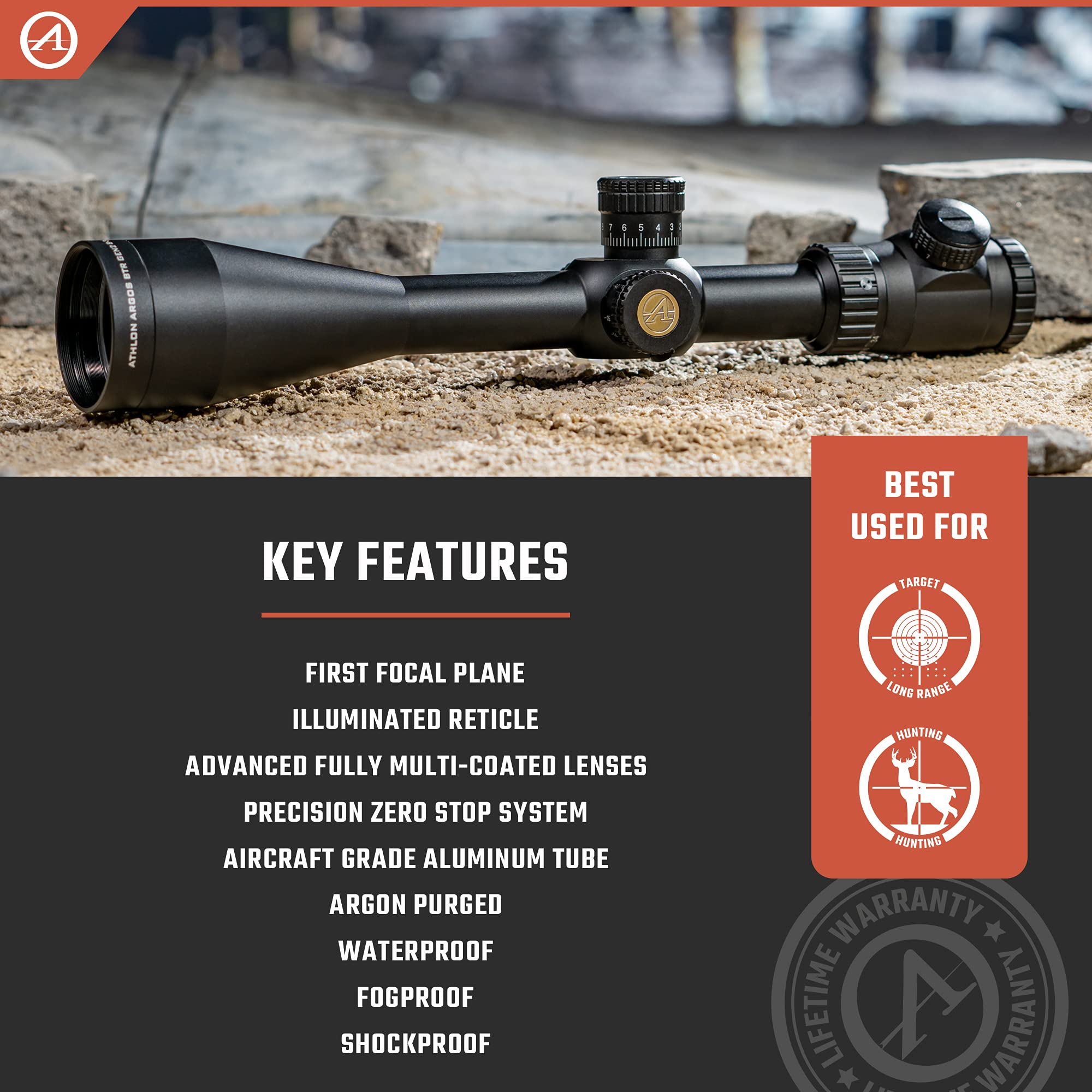 Athlon Optics Argos BTR GEN2 8-34x56 Riflescope - APLR2 FFP IR MOA, Black