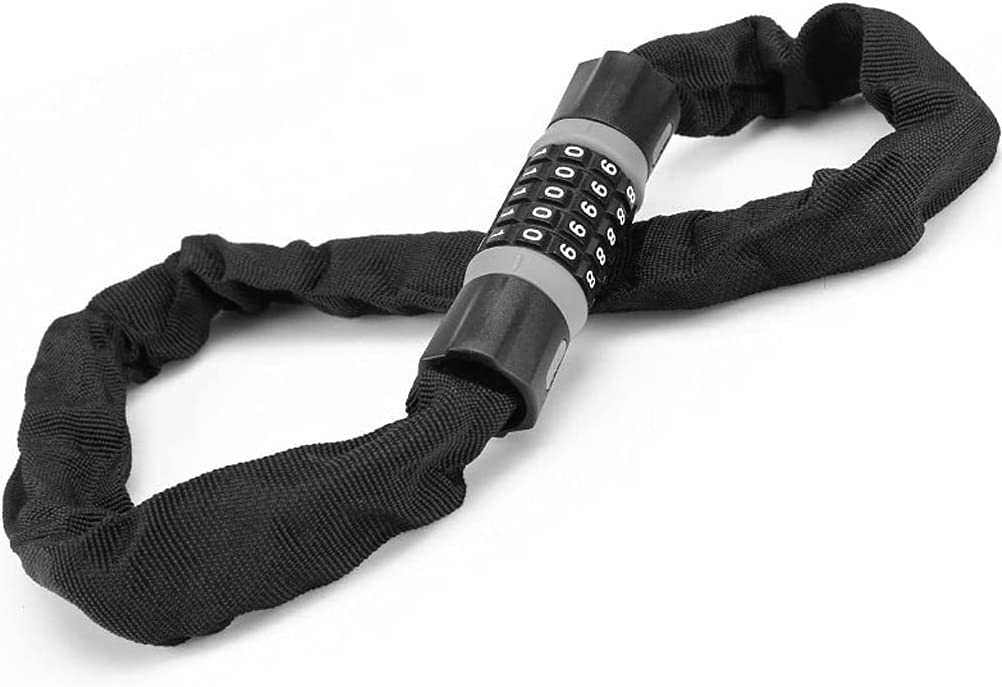 Bicycle Locks Heavy Duty Anti Theft Bike Lock Chain Bar Lock Anti Theft Mountain Bike Password Lock Portable Electric Motorcycle Lock Bike Accessories (Color : Black, Size : 0.9m)