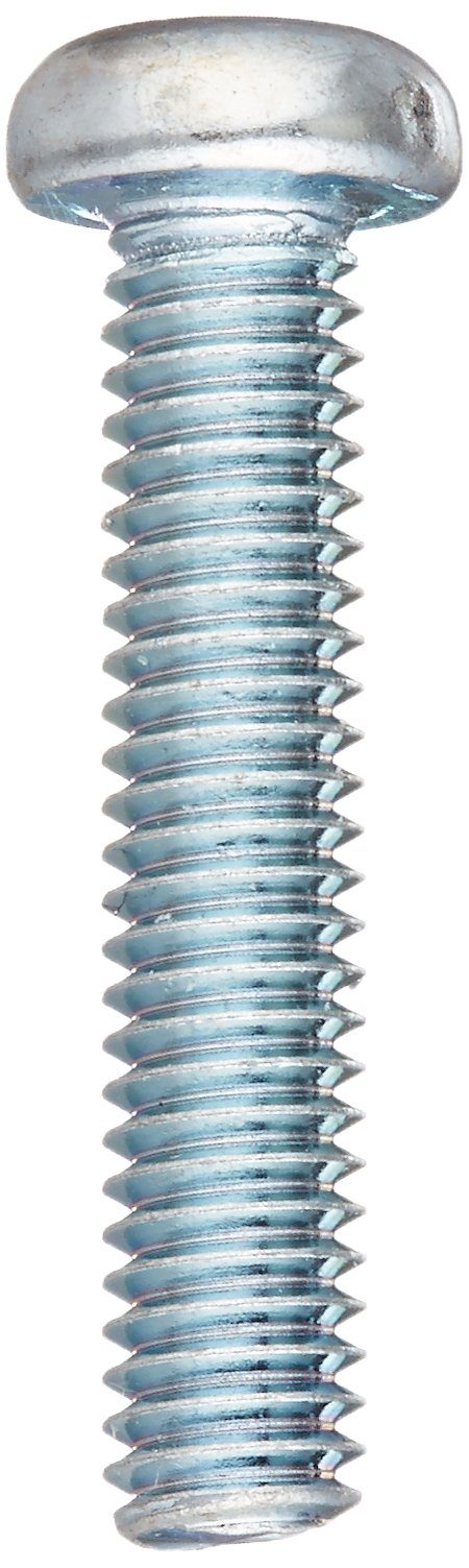 Small Parts Steel Pan Head Machine Screw, Zinc Plated, Meets JIS B1111, #2 Phillips Drive, M4-0.7 Thread Size, 20 mm Length, Fully Threaded, Imported (Pack of 25)