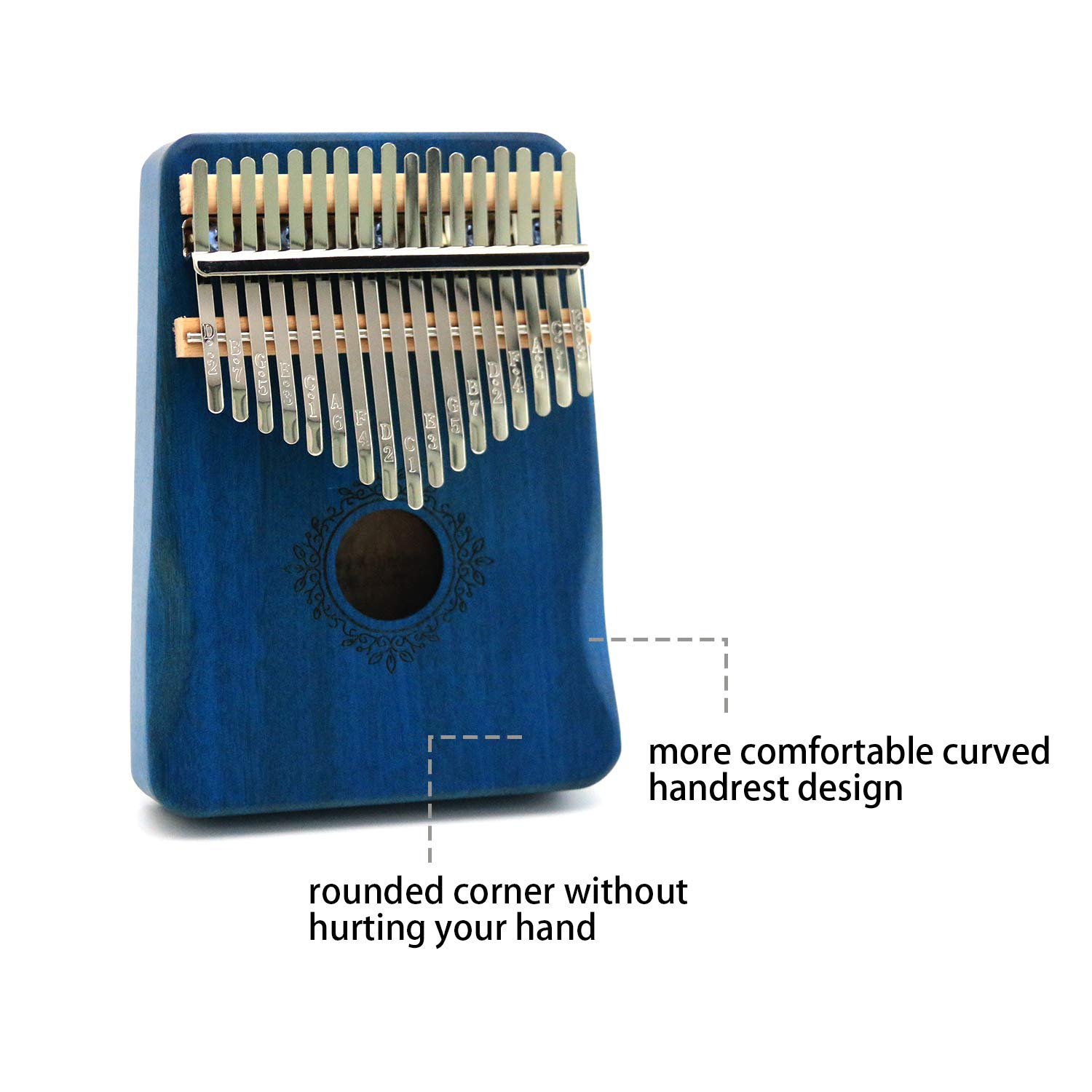 Auroal Thumb Piano 17 Key, Finger Piano, Gift For Kids Adult Beginners Professional(Brown)