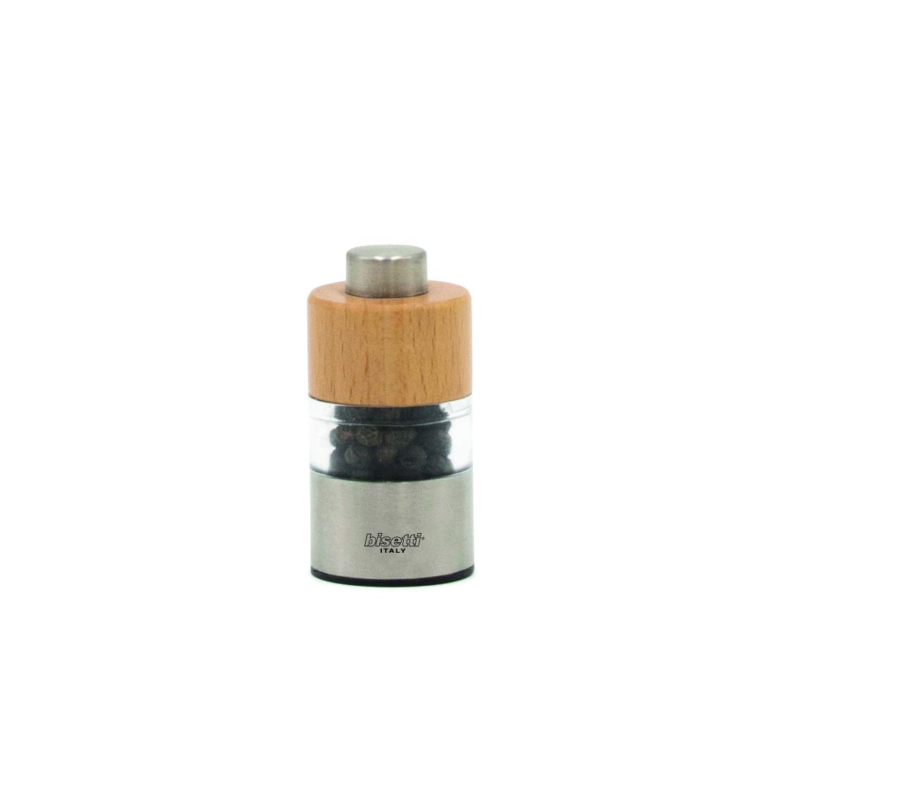 Bisetti Mini Orta Adjustable Pepper Mill Grinder, 2.5 Inch, Brown