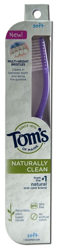 Tom's of Maine Toothbrush Naturally Clean, Soft 1 ea (Pack of 3)
