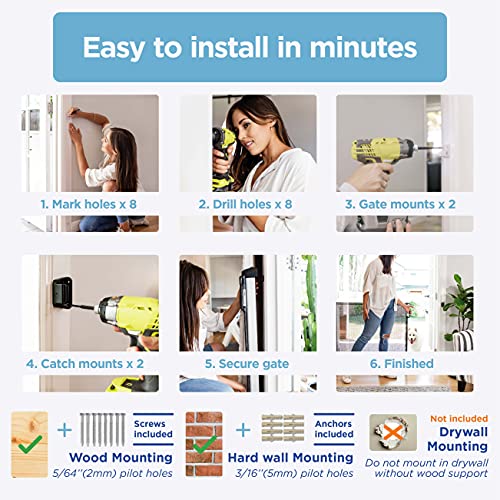 Perma Child Safety Indoor/Outdoor Retractable Baby Gate 33" Tall, Extends to 71" Wide, White