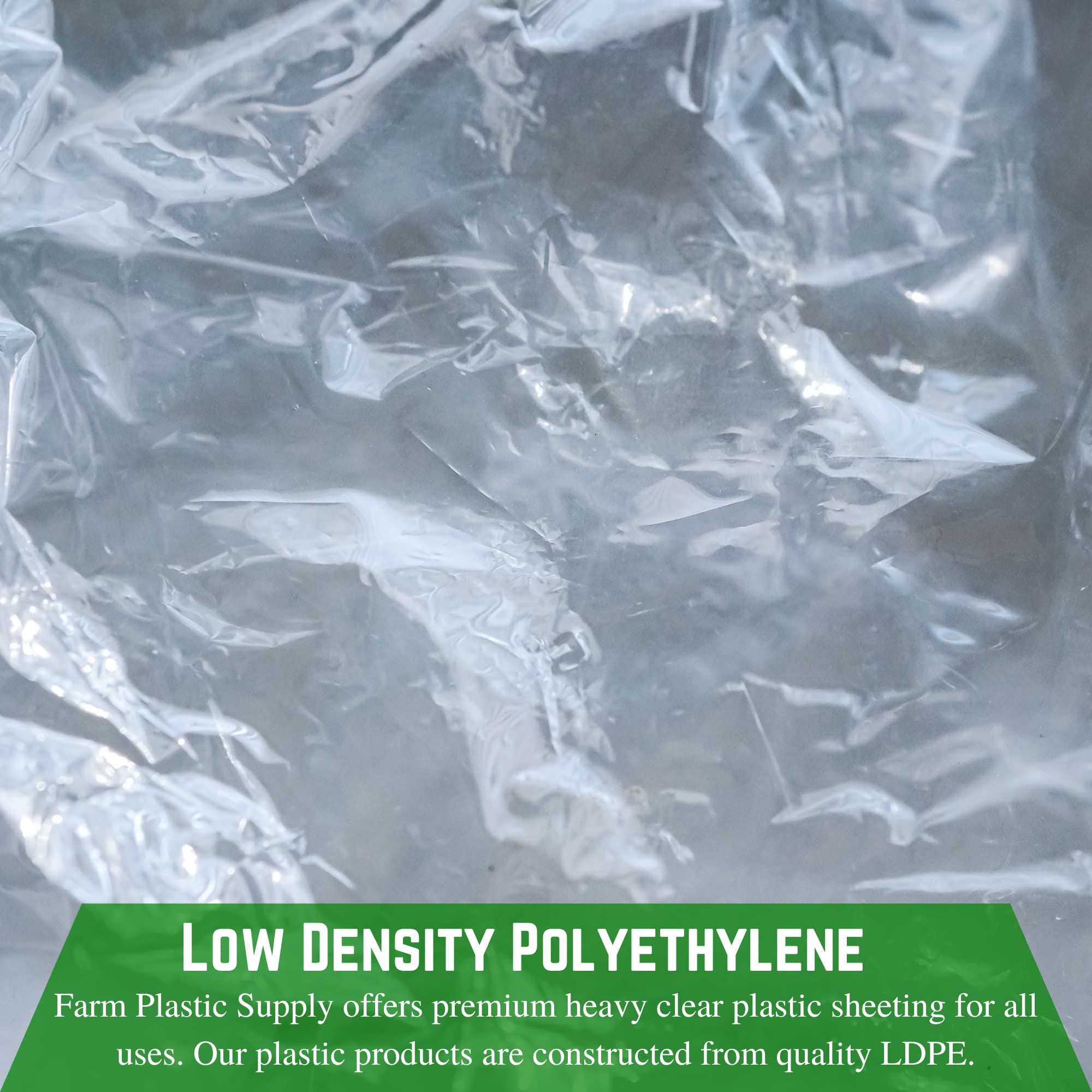 Farm Plastic Supply - Clear Plastic Sheeting - 4 mil - (6' x 100') - Thick Plastic Sheeting, Heavy Duty Polyethylene Film, Drop Cloth Vapor Barrier Covering for Crawl Space