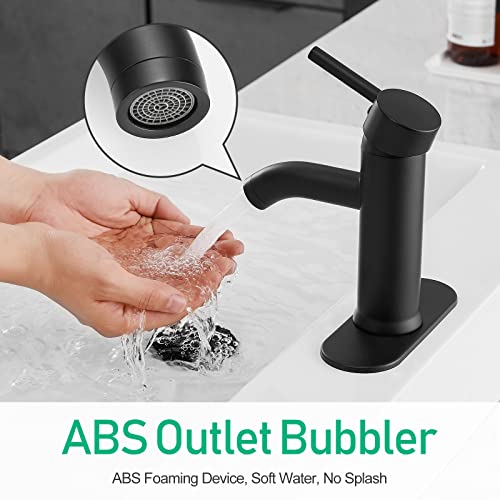 Black Bathroom Faucet Single Handle Bathroom Sink Faucet with Pop-up Drain Rv Lavatory Vessel Faucet Basin Mixer Tap with Deck Plate
