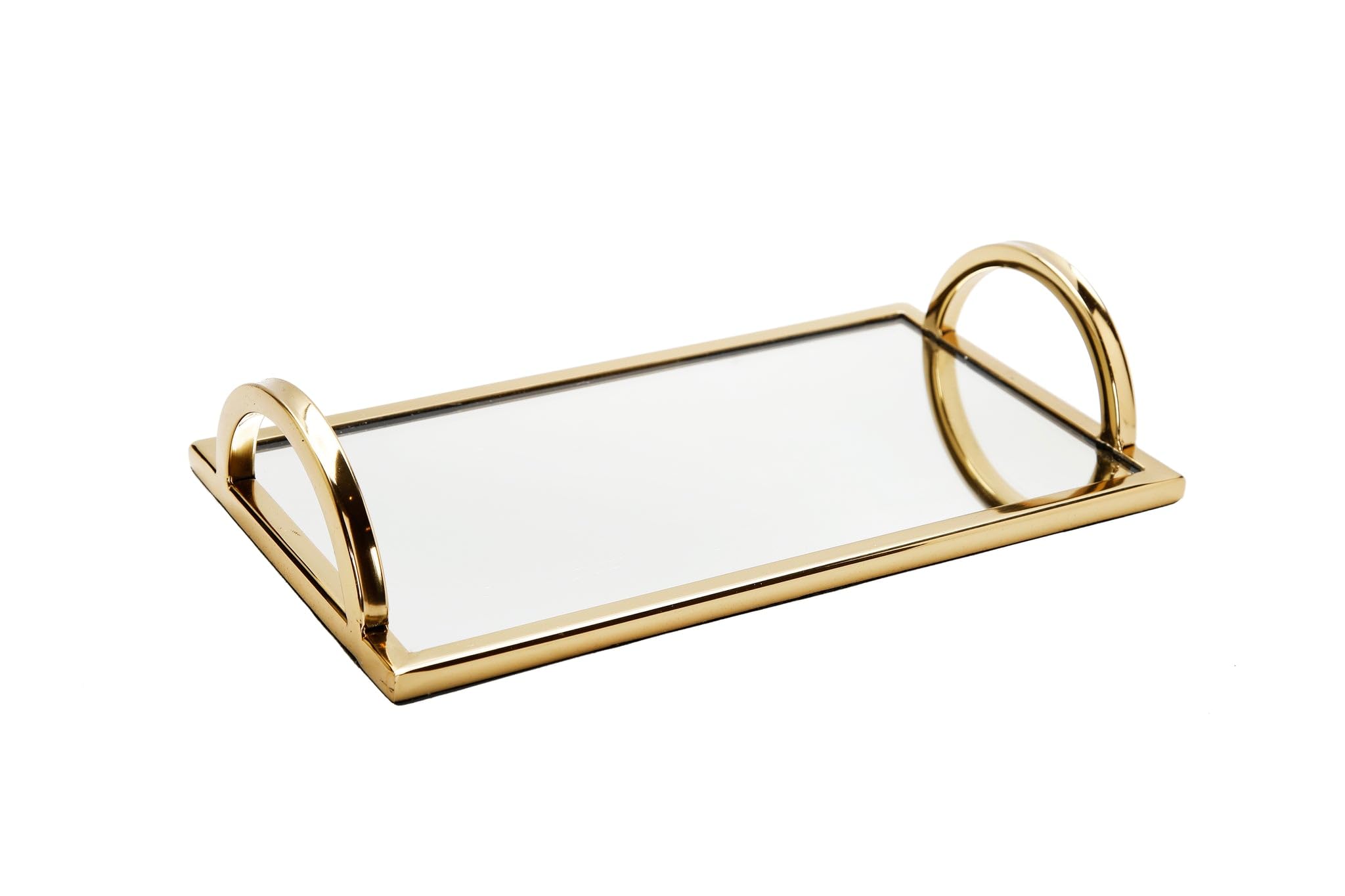 Beautiful Gold Mirrored Tray with Side Rails