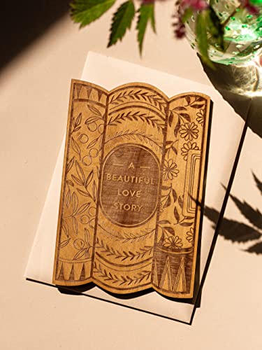Beautiful Love Story Wood Card [Personalized Gifts, Custom Message, Love, Anniversary, Wedding, Birthday, Just Because]