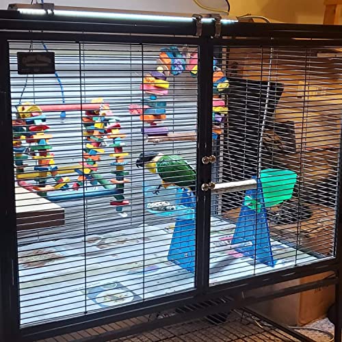 M&M Cage Company - Bird Cage Light with Chew Guard - Full Spectrum LED Pet Light - Simulates Natural Environment - Safe for Destructive Chewers, Parrots etc. - No Bulbs to Change (18" Long)