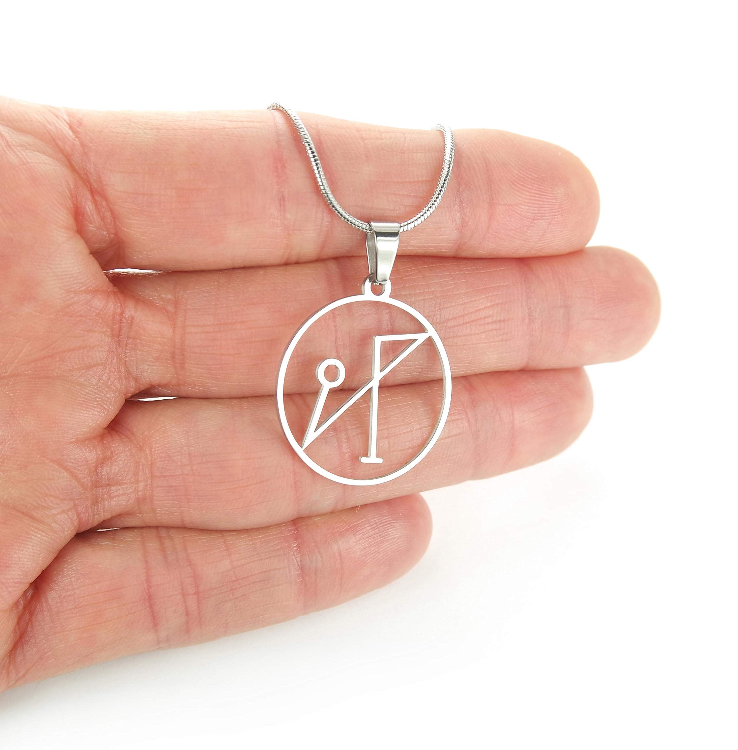 Ann Claridge Sigil of Archangel Michael Necklace, 20" Stainless Snake Chain with Powerful Saint Michael Sigil Charm Pendant