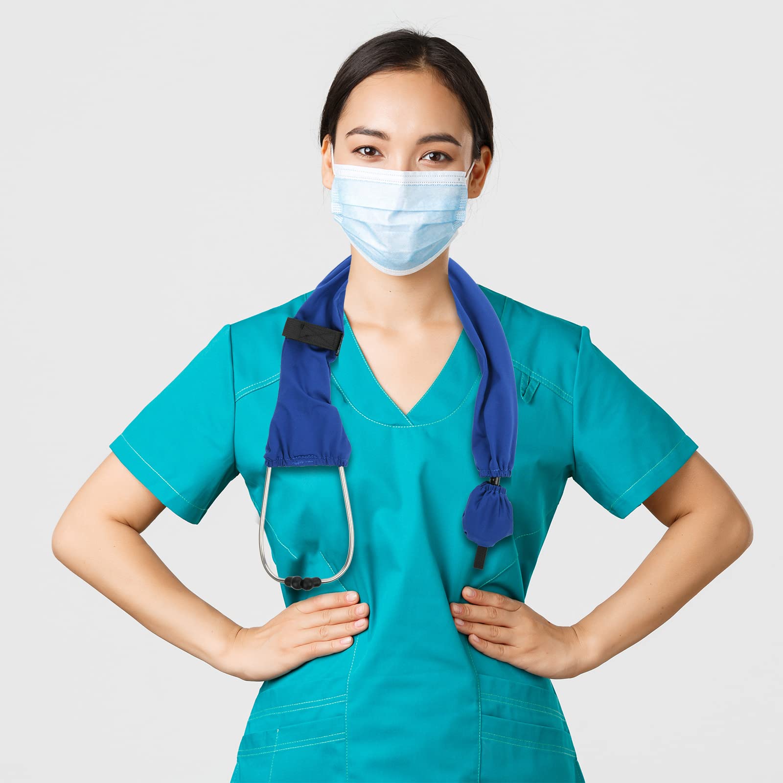 Beautyflier Stethoscope Cover Scrunchie for Littmann, ADC, MDF, Adscope, Breathable and Elastic Silk Stethoscope Sleeve Perfect for Doctor and Nurse, Work with Comfort (Blue)