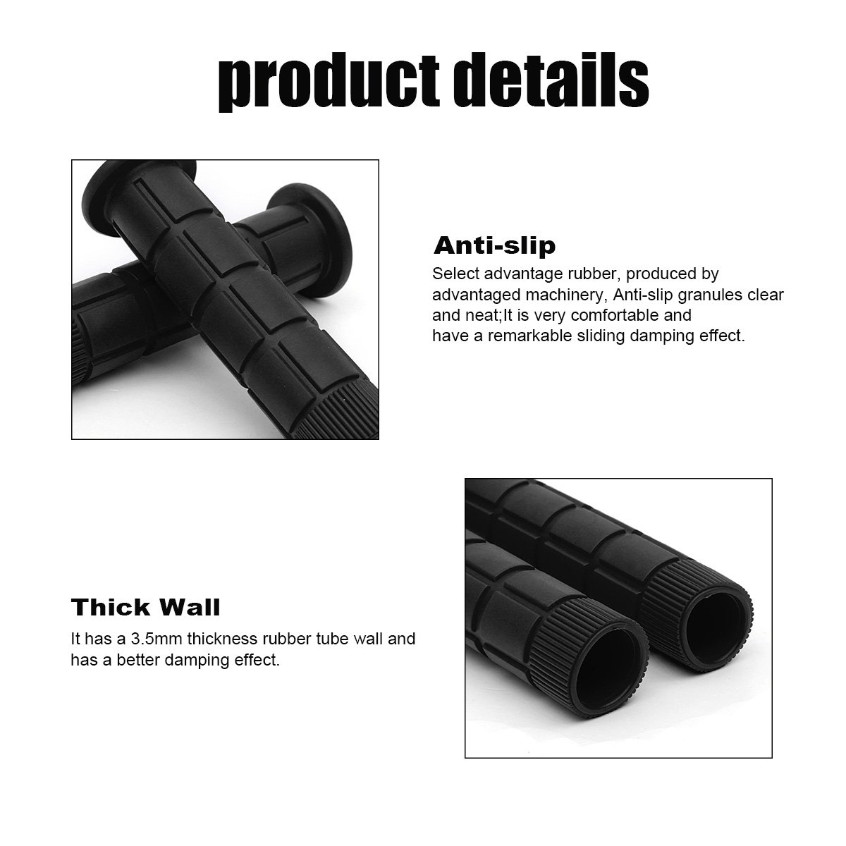 Bike Handle Grips BRGOOD Handlebar Grips Non-Slip Rubber Bicycle Grips for Adults Fits Mountain Cruiser Scooter Foldable Bicycle Tricycle BMX MTB