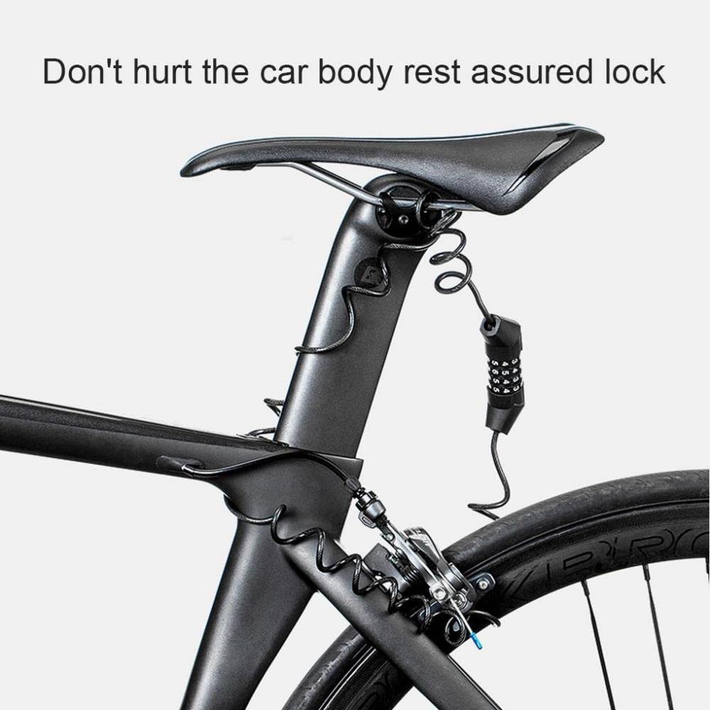 Bike Helmet Coded Lock Password Steel Cable Motorcycle Padlock Anti Theft Portable Bicycle Locking Tool