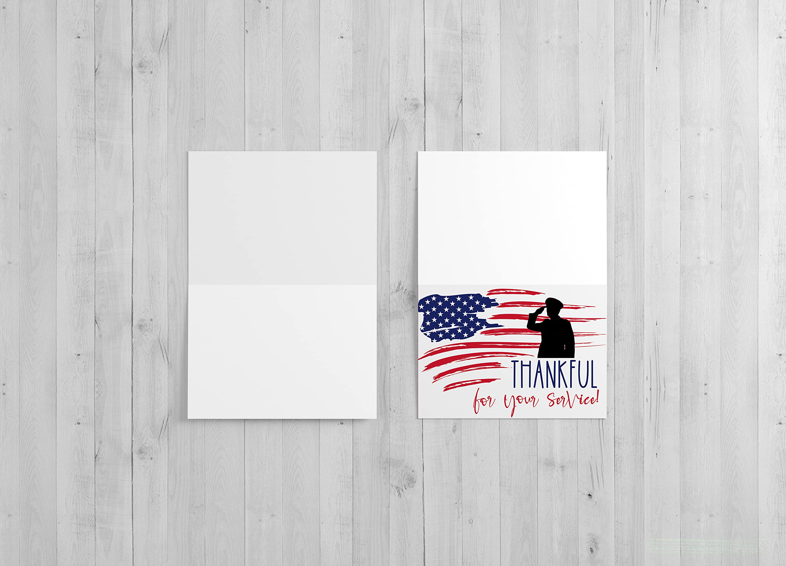 Red Door Inspirations Thank You Military, Veteran Appreciation Card (Thank You Single Military Card)