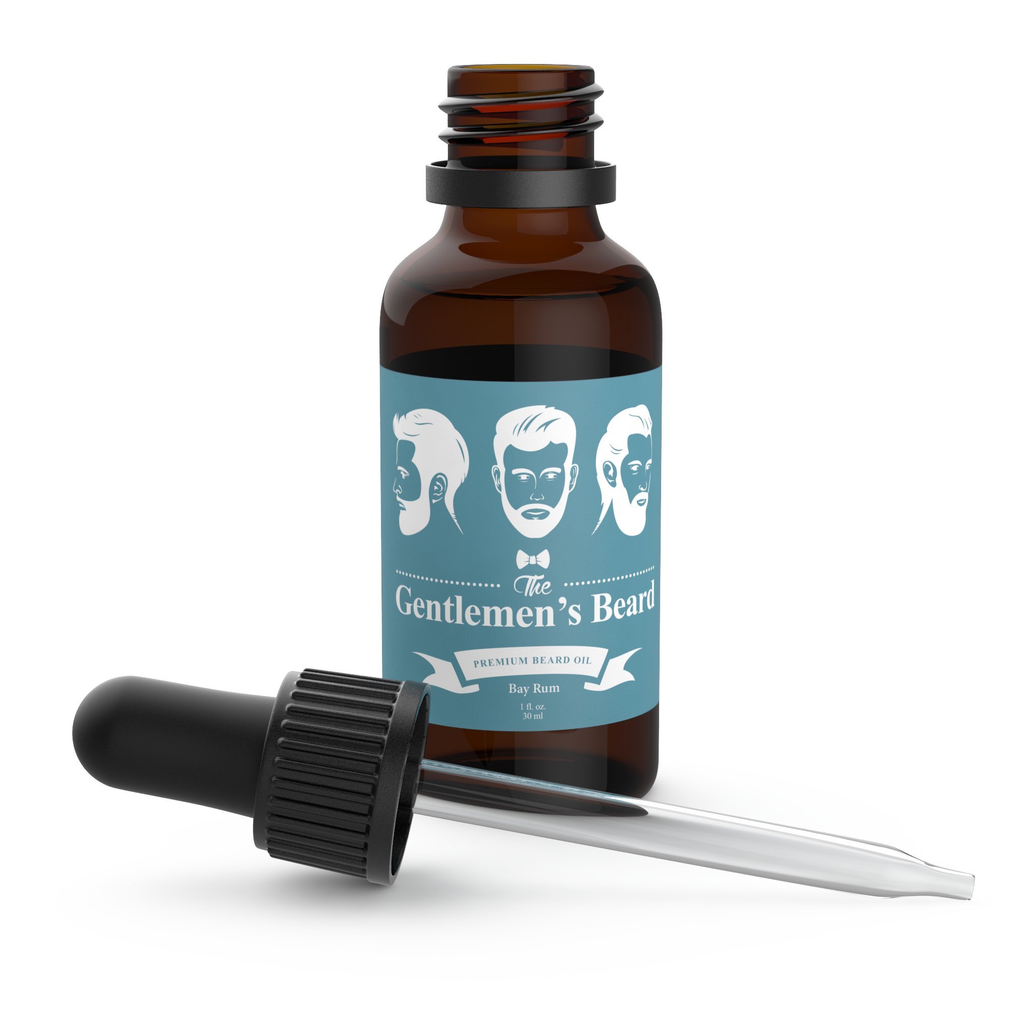 The Gentlemen's Beard Premium Bay Rum Beard Oil - Conditioner Softener - All Natural - Softens, Strengthens and Promotes Beard & Mustache Growth - Leave In Conditioner Moisturizes Skin