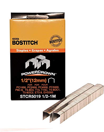 BOSTITCH Crown Staples, Heavy-Duty, 1/2-Inch x 7/16-Inch, 1000-Pack (STCR50191/2-1M)