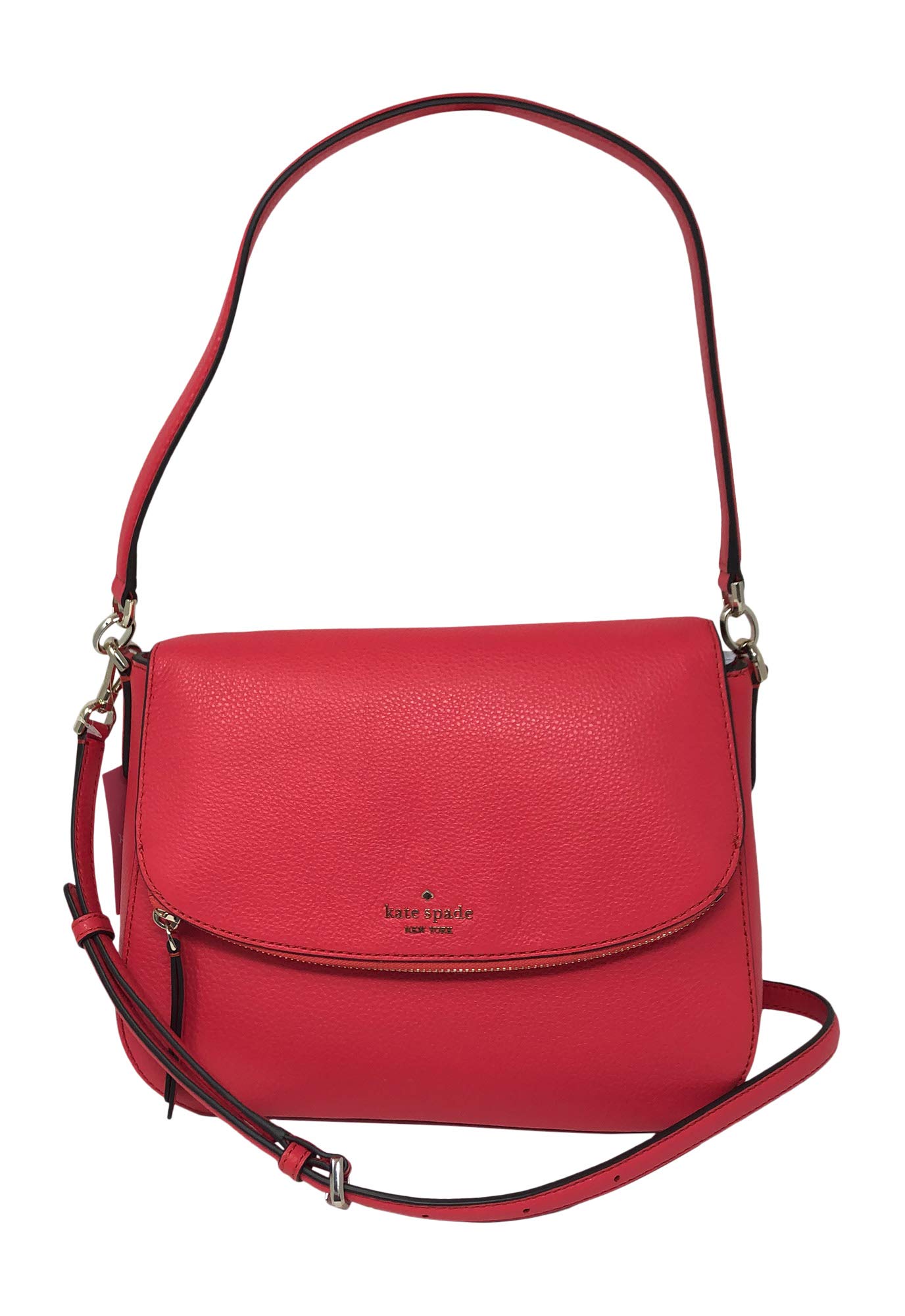 kate spade new york Jackson Soft Pebbled Leather Medium Flap Shoulder bag (Stop Light)