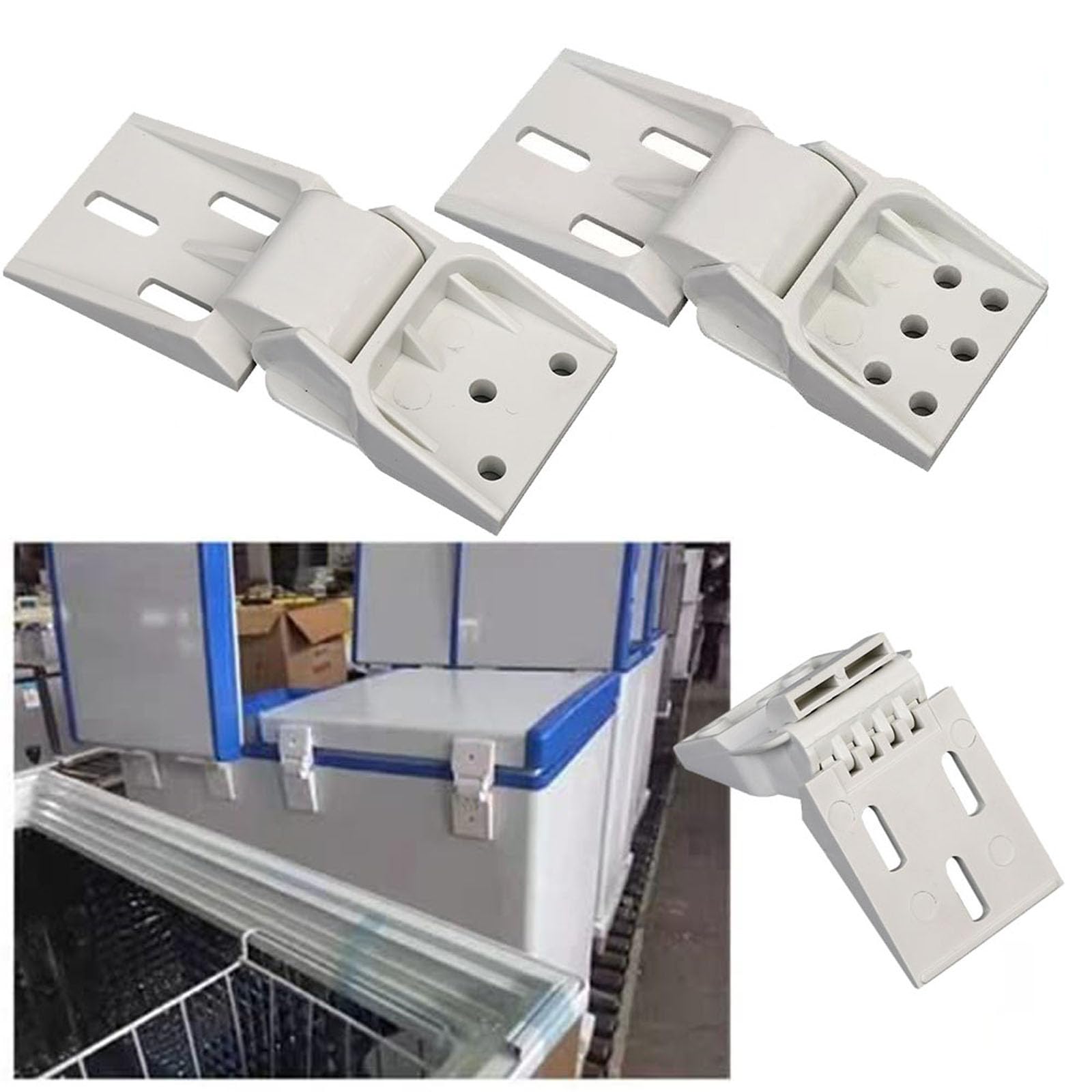 Chest Freezer Hinge Universal For Small Freezer Hinge Folding Universal Chest Freezer Counterbalance Hinge, Suitable Chest Freezer | Chest Freezer Hinge (6-Holes 2PCS)