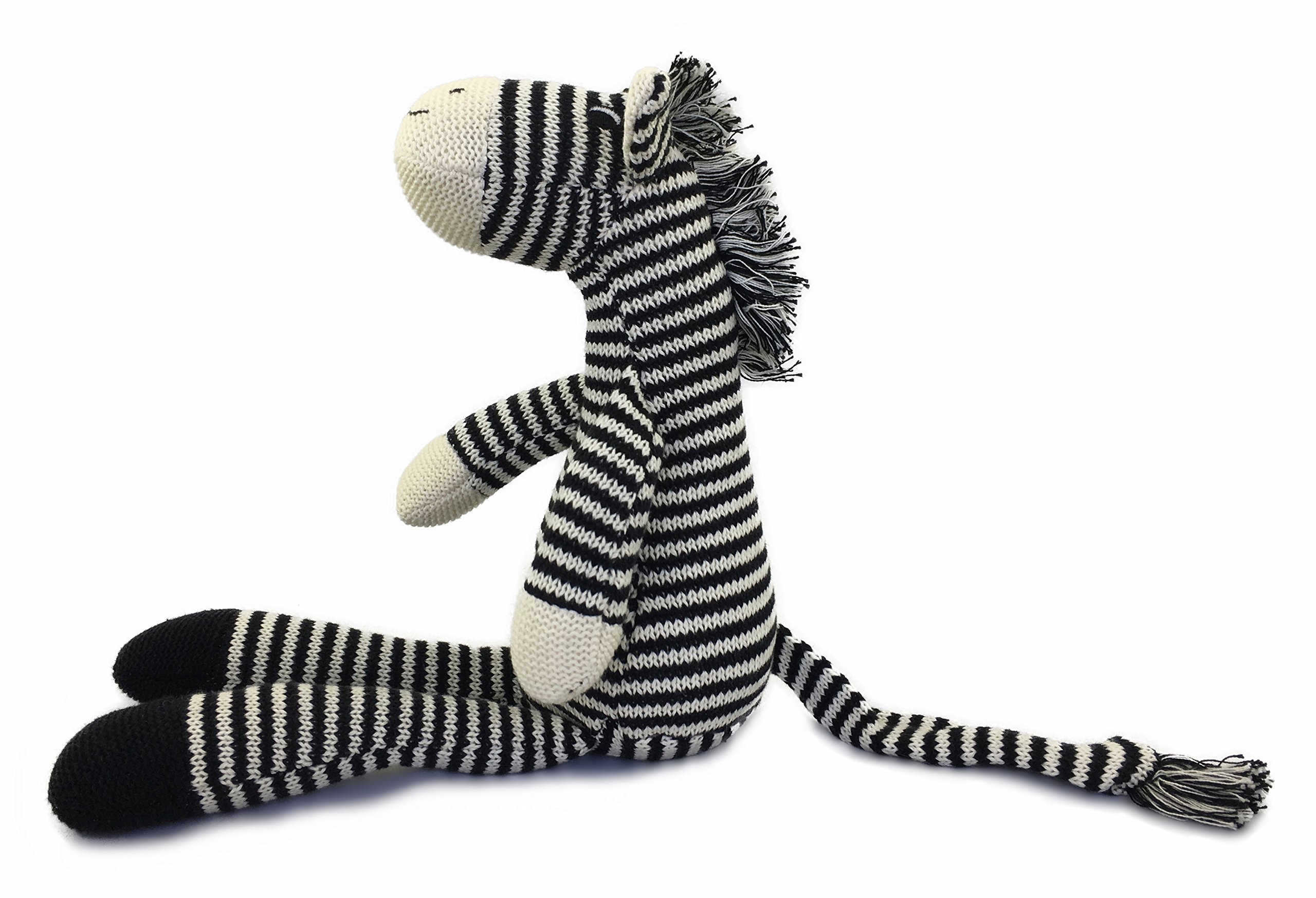 Ice King Bear Zebra Stuffed Animal Soft Plush Toy 10 Inches (Hand Knitted)
