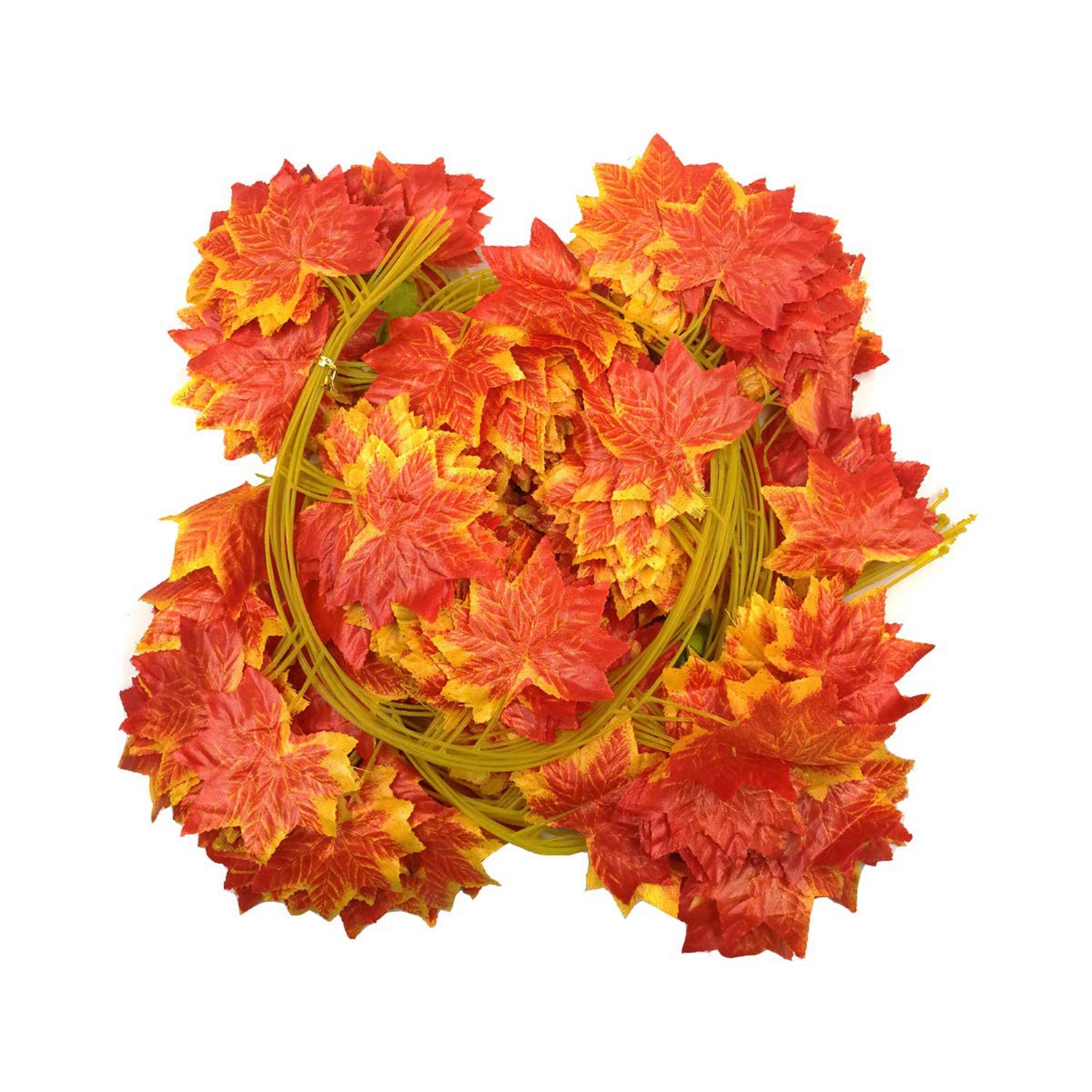 GPARK 12Pack / Each 82 inch, Artificial Ivy Red Maple Garland Fake Leaf Plants Vine, Flowers Hanging for Wedding Party Home Garden Kitchen Office Outdoor Greenery Wedding Wall Decoration