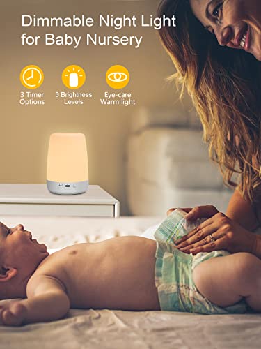 YYDSKIT Night Light for Kids Baby Nursery 200hrs Rechargeable Touch 3Dimming 5Color Changing Lamp 3Timers Portable