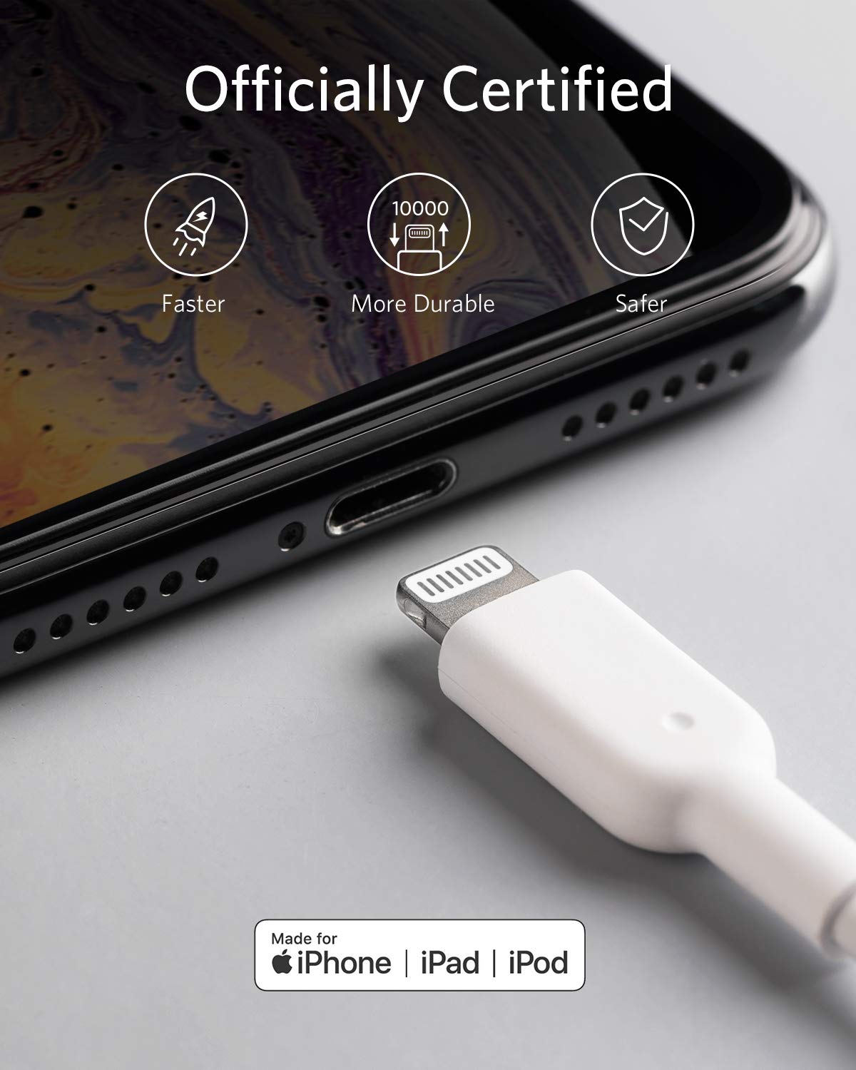 Anker Powerline II Lightning Cable, [3ft MFi Certified] USB Charging/Sync Lightning Cord Compatible with iPhone SE 11 11 Pro 11 Pro Max Xs MAX XR X 8 7 6S 6 5, iPad and More