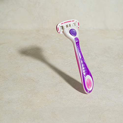 Personna Women's 5 Blade Razor System - Women's Shaving Razors - Razor Handle with 12 Replacement Cartridges Pink