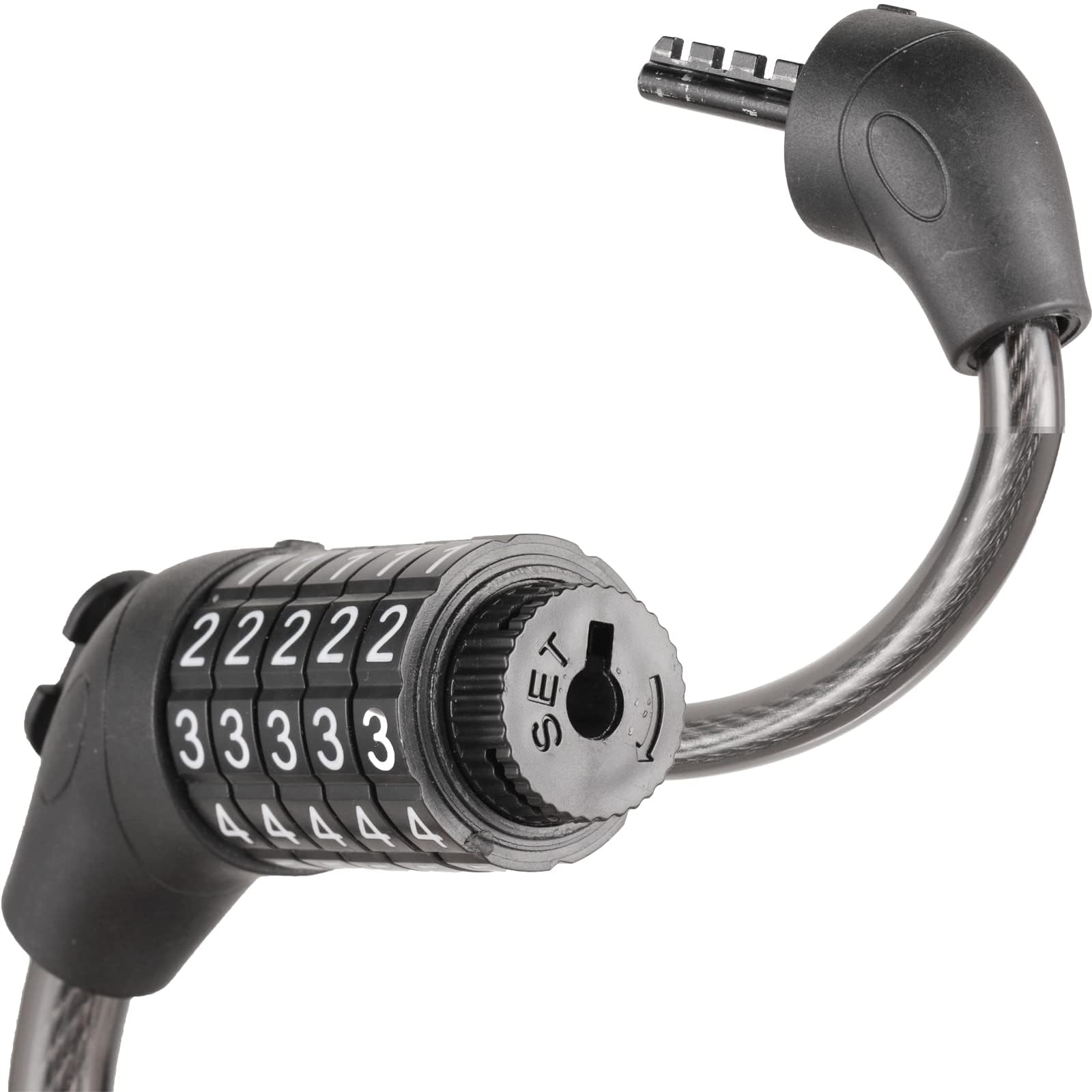 Bike Locks Cable Coiled Secure Resettable Combination Bike Cable Lock with Mounting Bracket