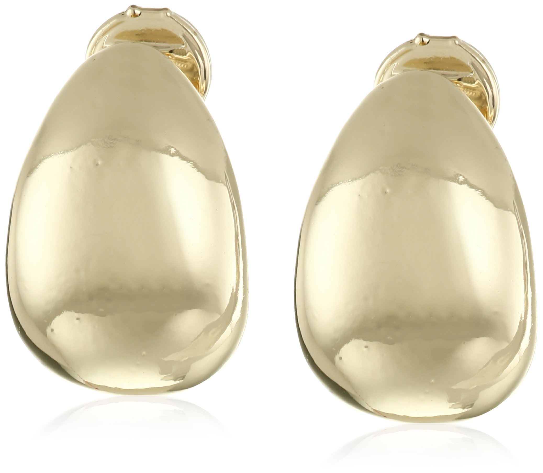 Anne Klein Gold Tone Button Clip-on Earrings