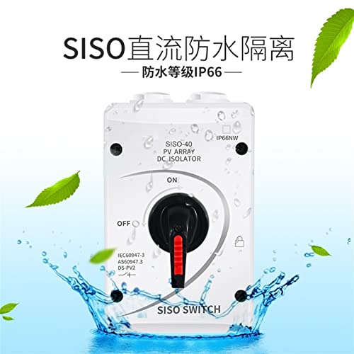 CEKGDB 1 PCS Solar Electrical Isolator Switch 1000V DC Isolator Switch with 2 Pairs Solar Connectors for Solar Power System