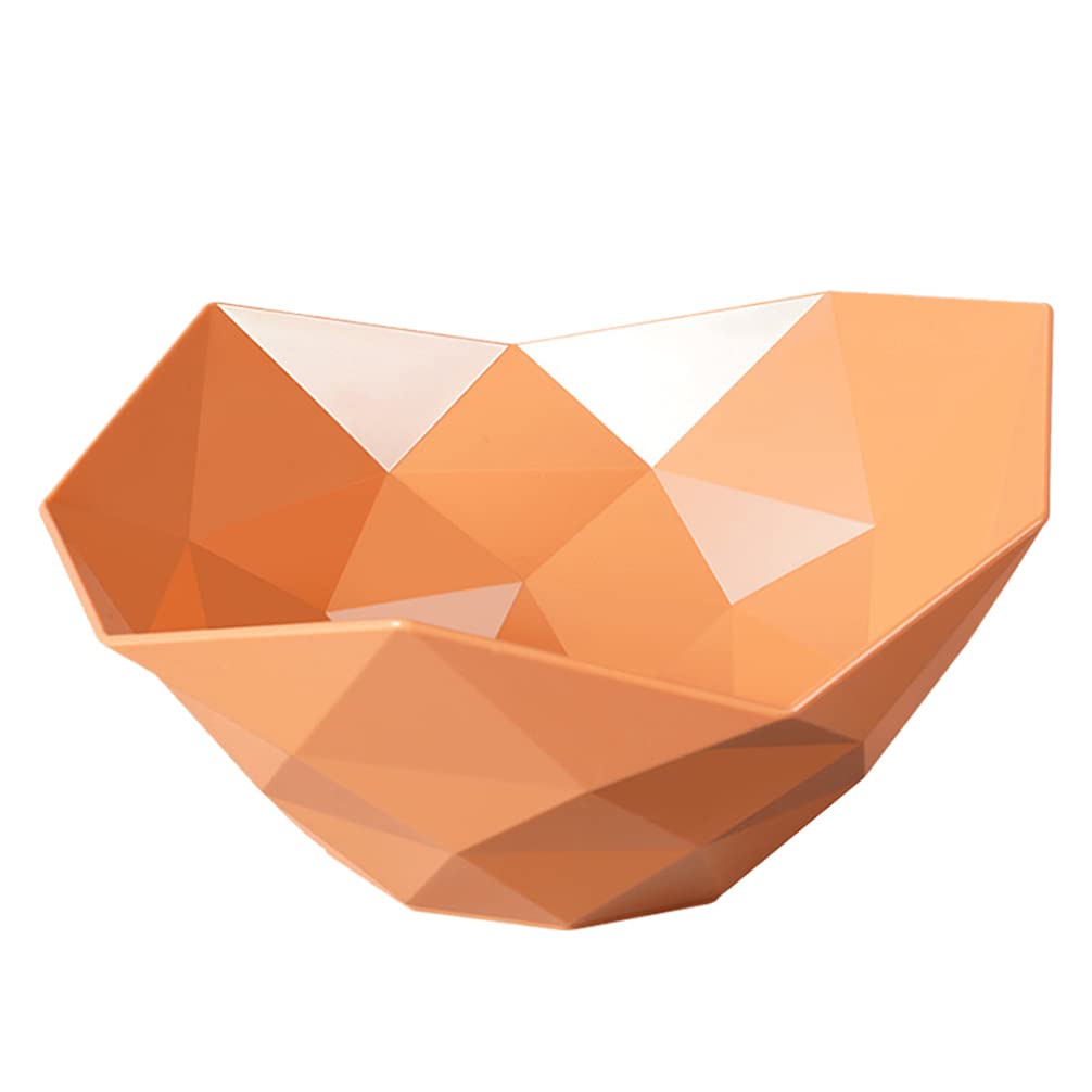 BESTonZON Modern Fruit Basket, European Fruit Bowl, Irregular Fruit Salad Plate Vegetable Snacks Serving Tray Candy Dessert Display Dish for Counters, Kitchen, Countertop, Home Decor, Orange