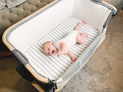 Pack n Play Sheets – Premium Pack and Play Sheets 4 Pack – 100% Super Soft Jersey Knit Cotton Playard Mattress Sheets – Portable Playpen Fitted Play Yard Mini Crib Sheet For Boy & Girl (24 x 38 x 5)