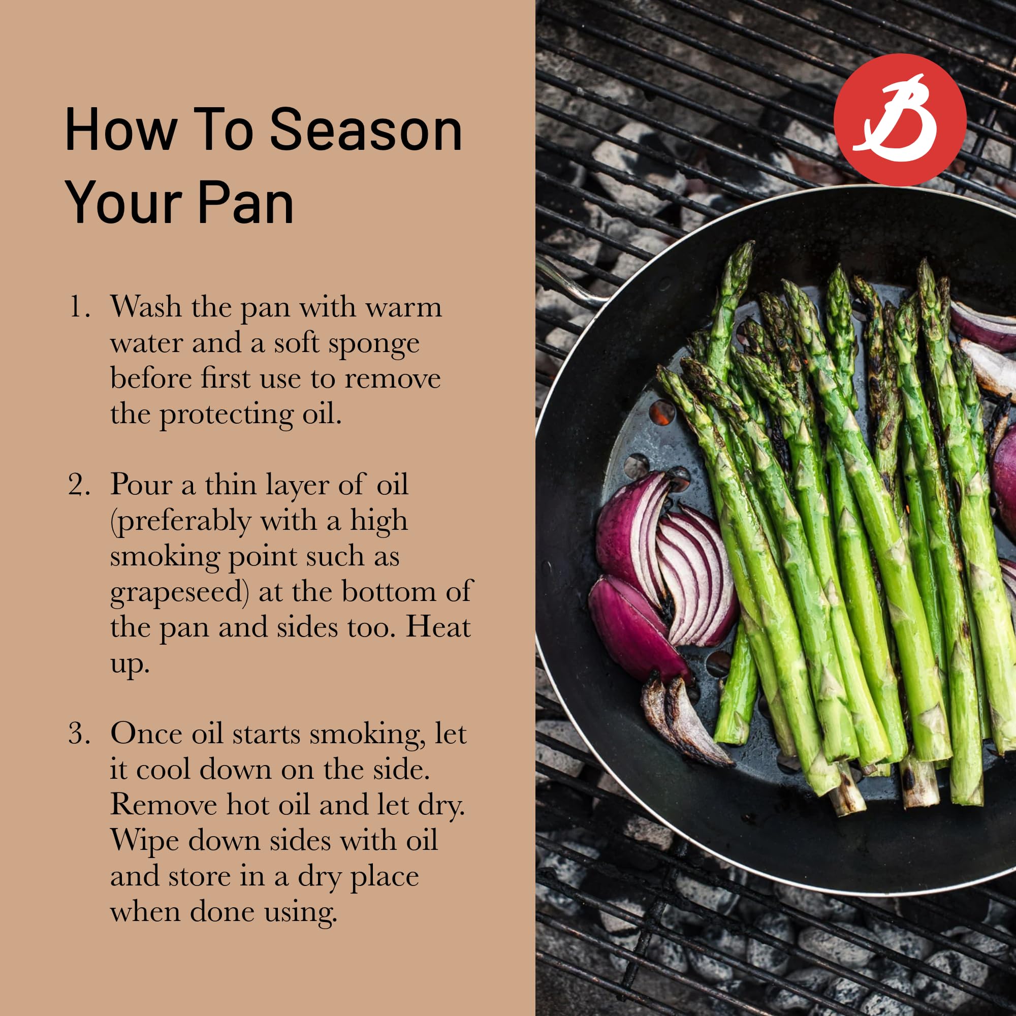 De Buyer Blue Carbon Steel Perforated Outdoor Fry Pan With 2 Handles - 2mm Thick - 11β Diameter, 8.3β Cooking Surface - Oven Safe - Naturally Nonstick - Made in France